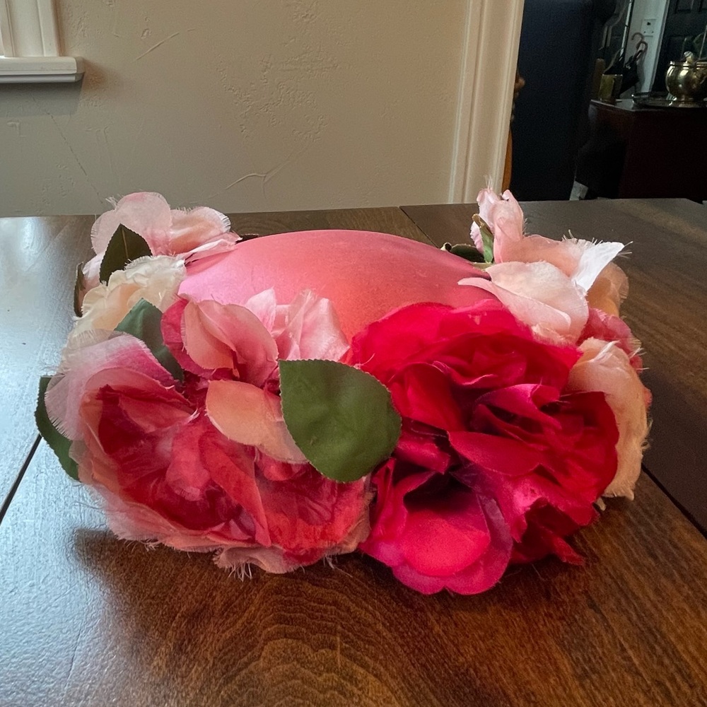 1950s Vintage Pastel Pink Flower Hat By Vera Whistler… - Gem